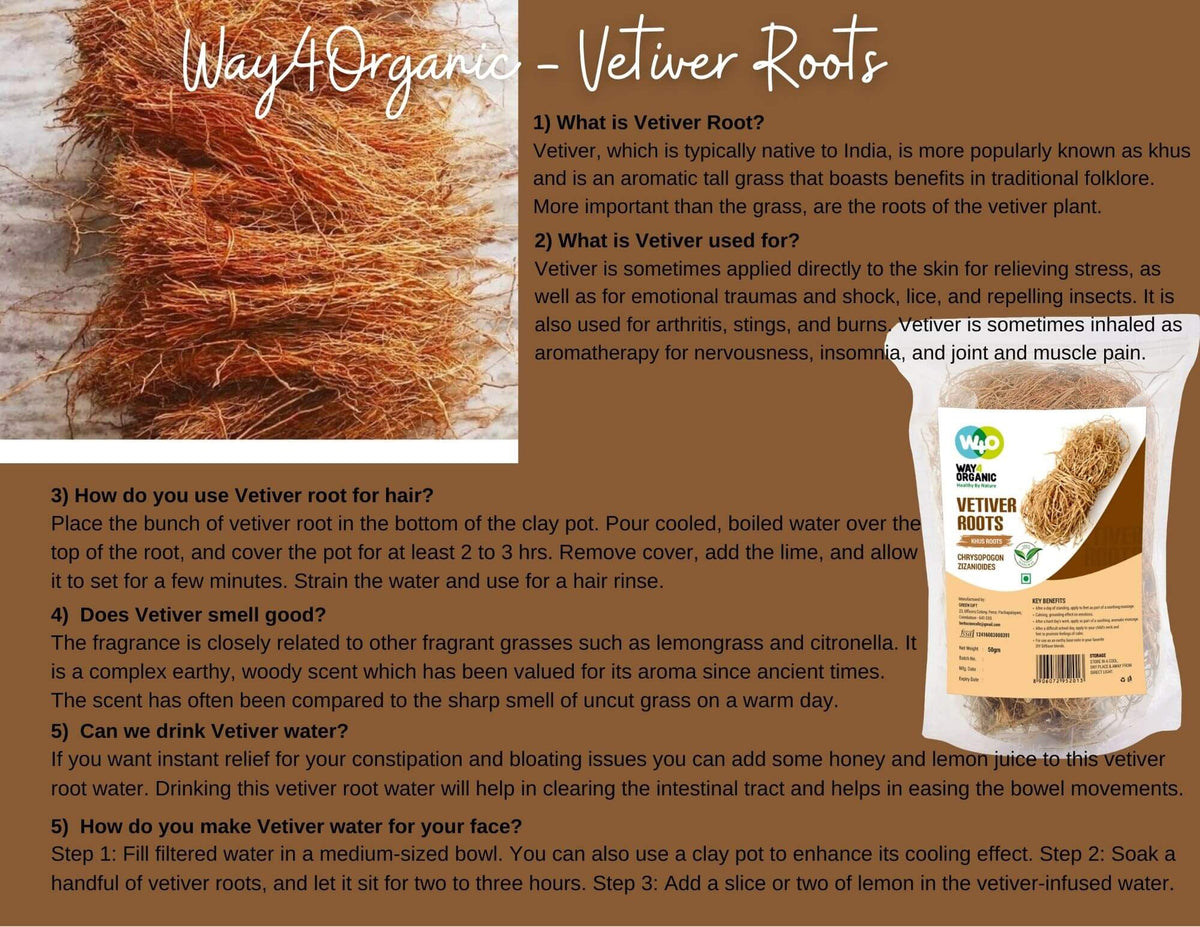 Vetiver Root/Dried Khus-Khus/Vetiveria Zizanioides 50 grams, Young Roo ...